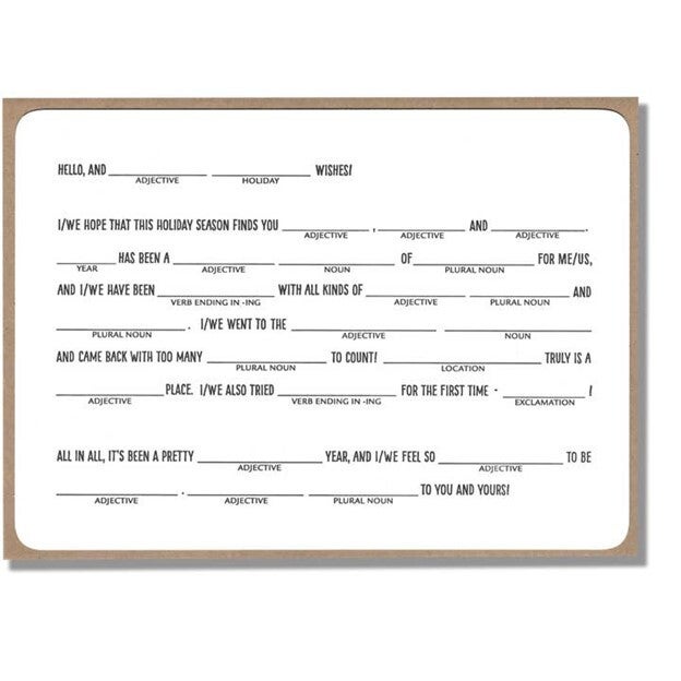 Mad Libs Holiday Card | Cranbrook Art Museum Store